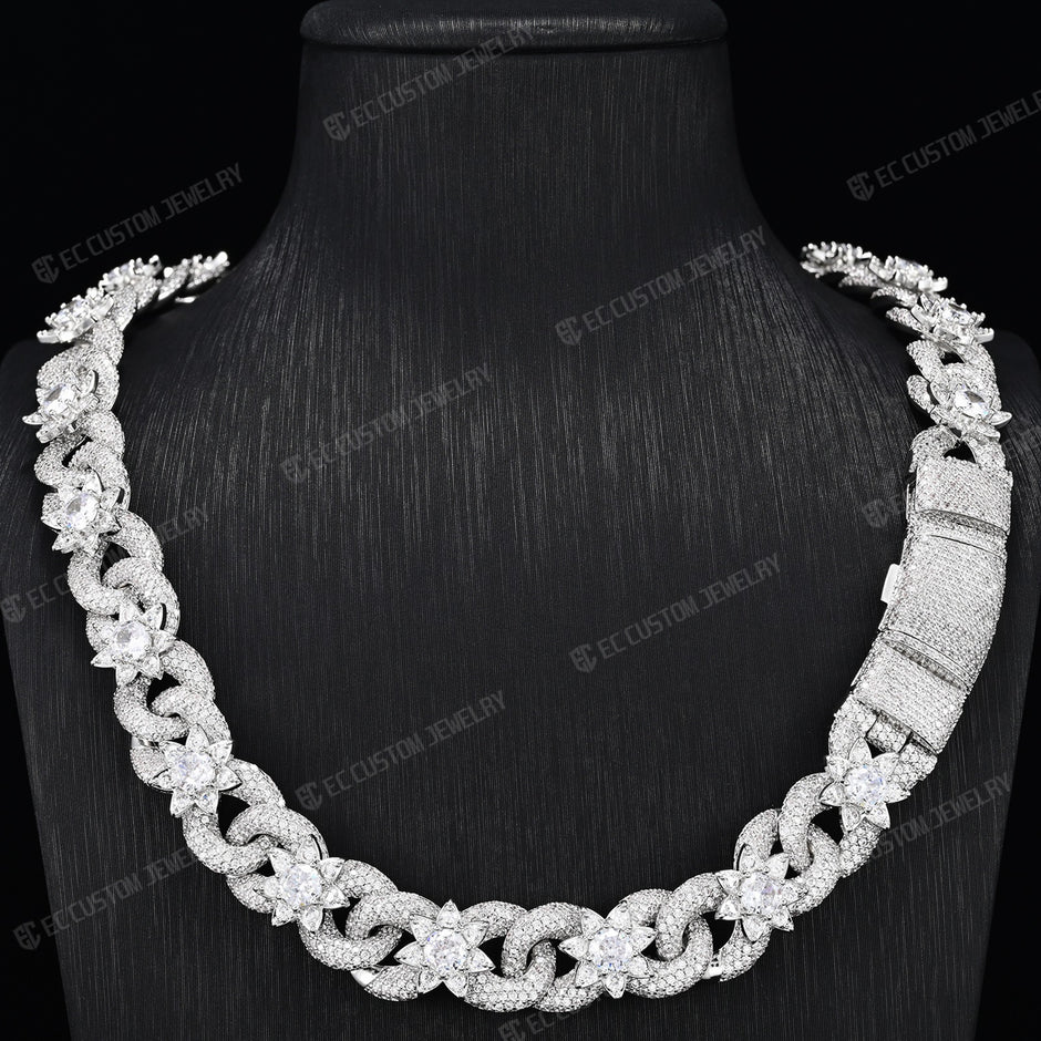 YVL Chain Necklace Iced Out YVL Logo Chain Hip Hop – EC Custom Jewelry