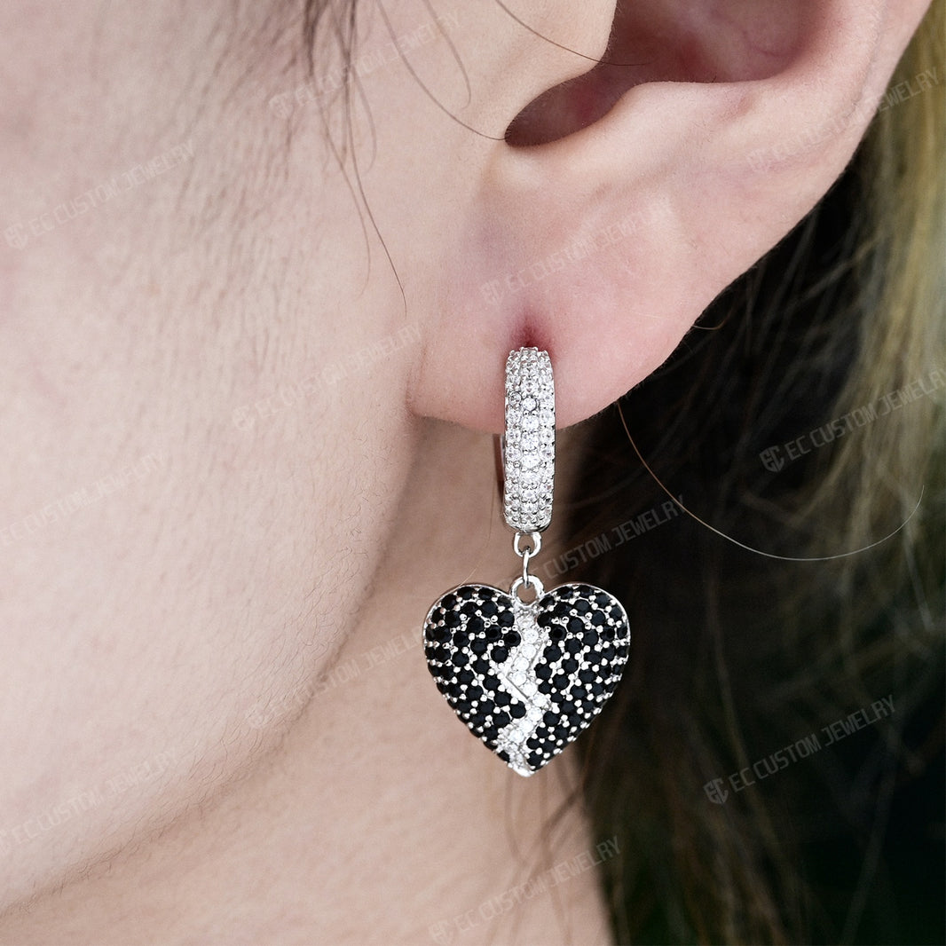 Hip Hop Earrings Sterling 925 Silver Iced out Rapper Earrings - EC ...