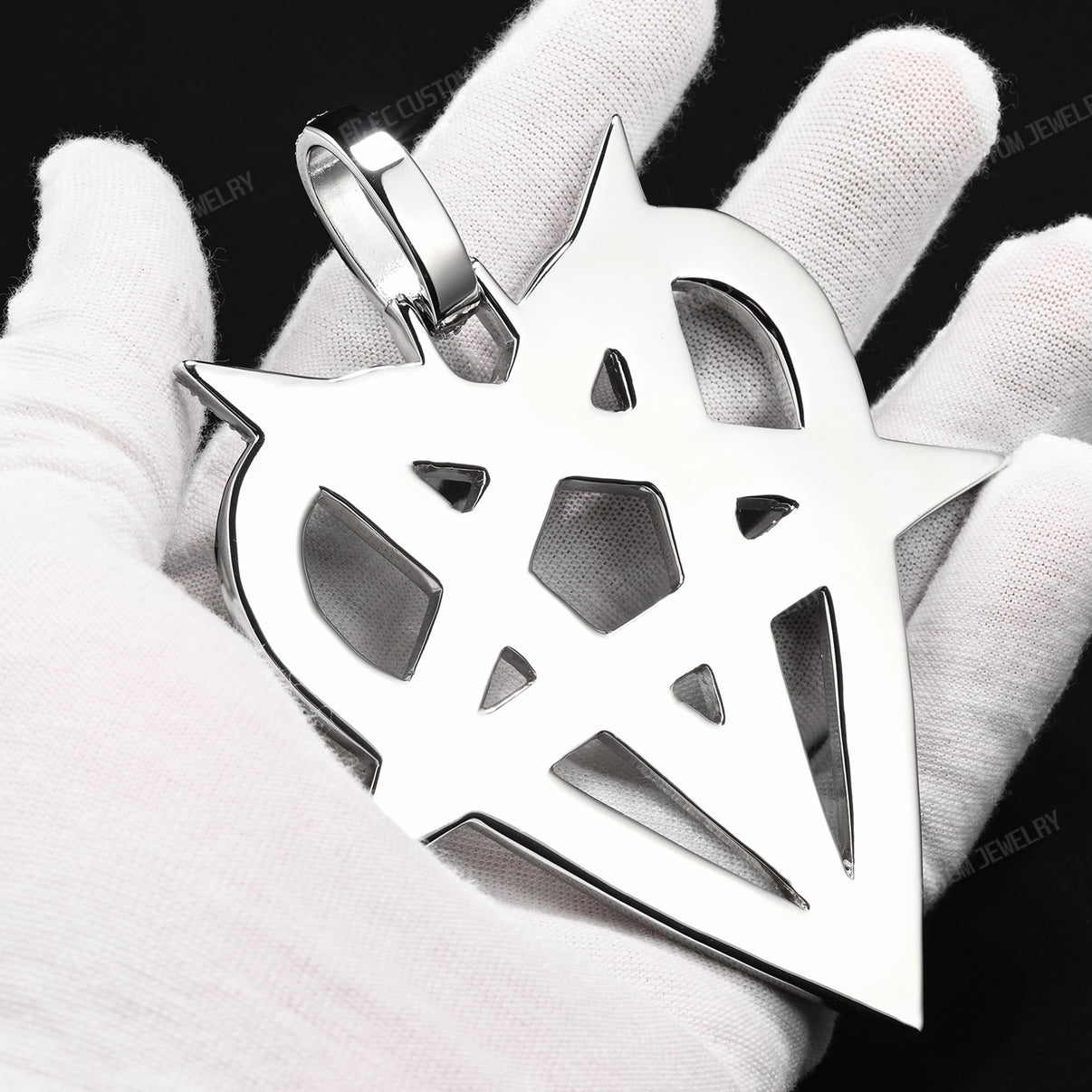 Iced Out Heart Pentagram Pendant Streetwear Custom Jewelry – EC Custom ...