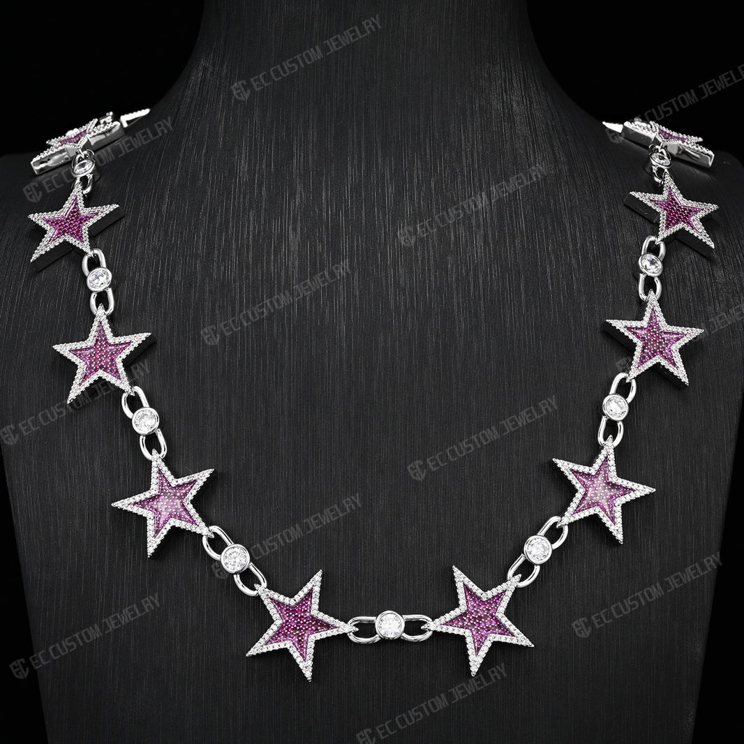 YVL Chain Necklace Iced Out YVL Logo Chain Hip Hop – EC Custom Jewelry