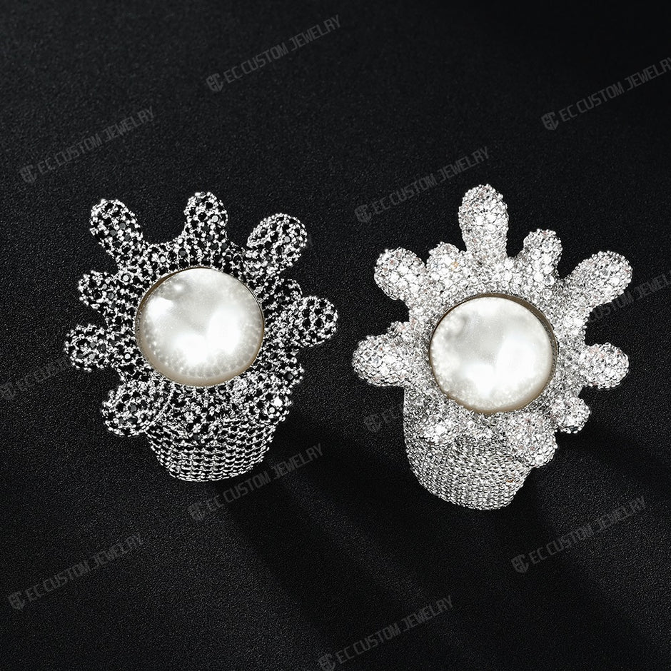 Hip Hop Rapper Ring Iced out Sterling Silver - EC Jewelry – EC Custom ...