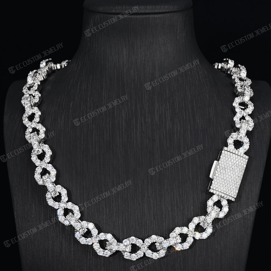 YVL Chain Necklace Iced Out YVL Logo Chain Hip Hop – EC Custom Jewelry