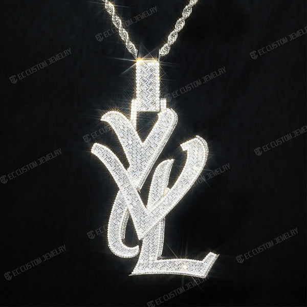 YVL Label Iced Out Pendant Hip Hop Rapper Jewelry – EC Custom Jewelry