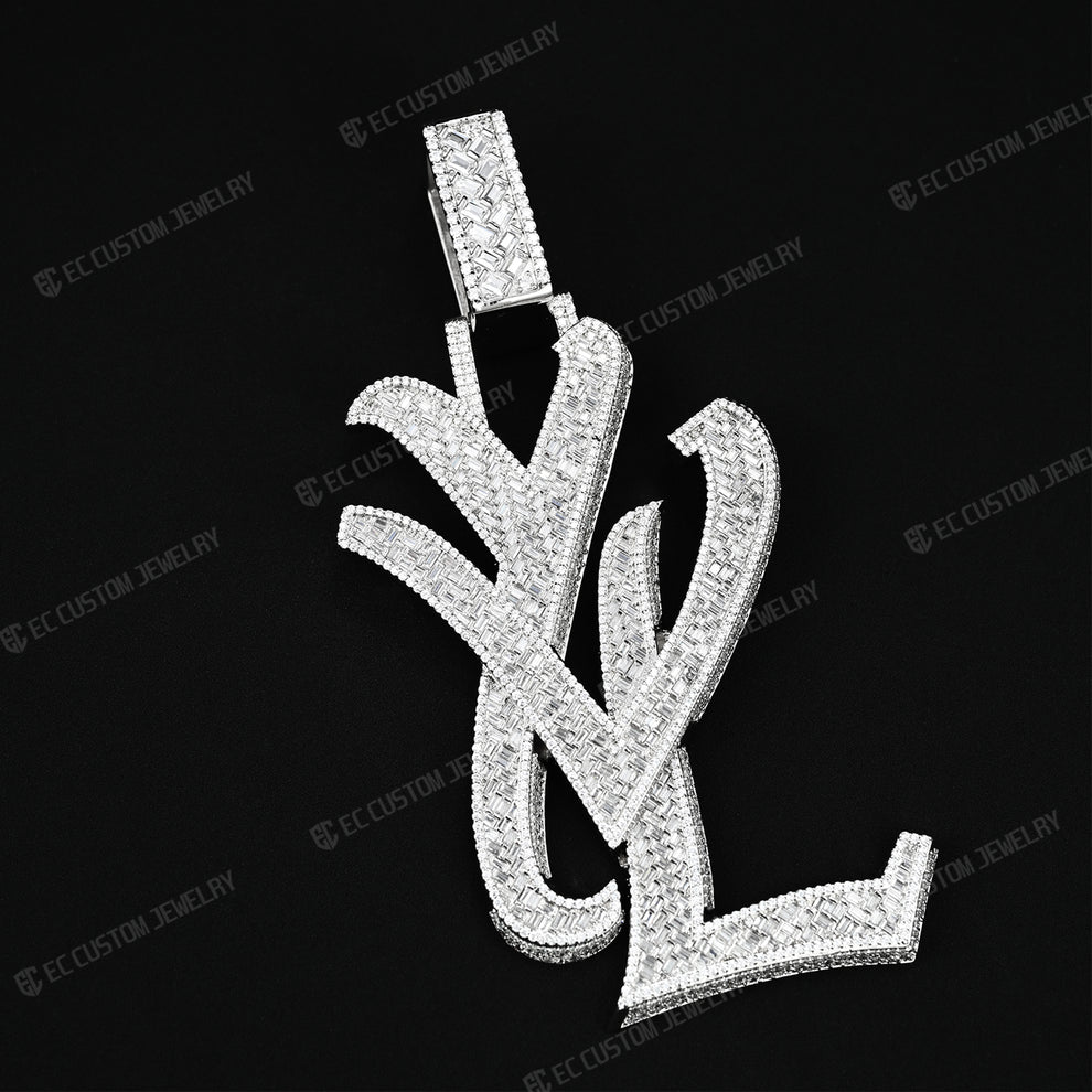YVL Label Iced Out Pendant Hip Hop Rapper Jewelry – EC Custom Jewelry